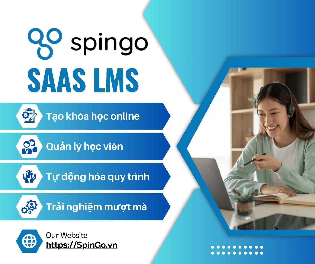 SaaS LMS, Công nghệ AI, Tutor LMS, Số hóa nội dung SpinGo - Dẫn đầu về SaaS LMS & Số hoá nội dung